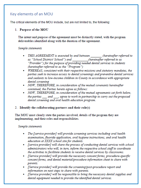 Step 1: Preparation | California Oral Health Technical Assistance Center
